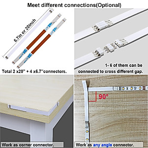 WOBANE Under Cabinet Lights, Kitchen LED Lighting Kit, 8 PCS 20inch LED Strip Light Bars with 24W Plug, RF Remote, Dimmable for Under Counter, Cupboard, Shelf, Showcase, Desk 6500K White,1900LM,13ft