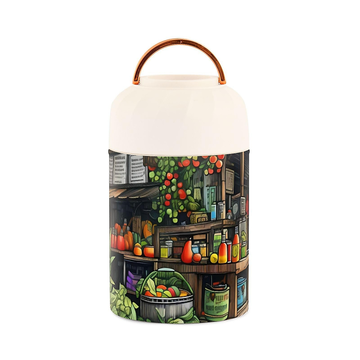 JUNZAN House Green Kids Womens Lunch Insulated Jar with Spoon 17oz/500ml Container To Keep Food Hot Stainless Steel Vacuum Food Warmer Food Storage for Keep Food Warm