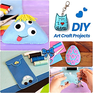 Peryiter 150 Pcs Blue Felt Fabric Sheet for Craft 8 x 12 in Felt Sheet for Craft Assorted Felt Fabric Craft Felt Square for Crafting Sewing Patchwork Project(Blue Series)