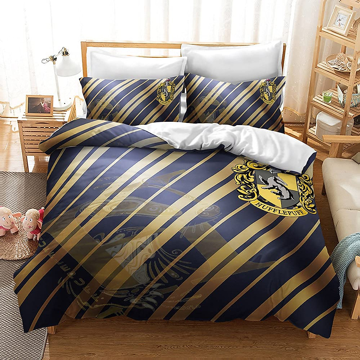 Bedding Duvet Cover Harry Potters Lightweight Decorative Modern Style Microfiber, Soft Microfiber Bedding Set, 1 Duvet Cover&2 Pillow Cases, No Comforter