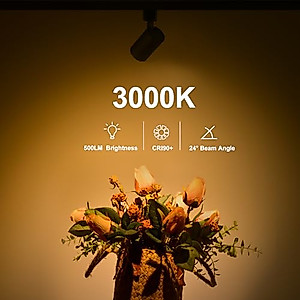 Arcfox 7W 3000K LED H Type Track Lighting Heads Dimmable 3 Wire Single Circuit Track Light Fixtures ETL, 24°, CRI90 for Retail Store Kitchen Gallery Accent Lighting 12 Pack White