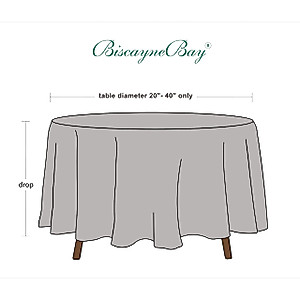Biscaynebay Textured Fabric Tablecloths Round 60" for Tables' Diameters from 20" to 40", Natural Water Resistant Tablecloths for Dining, Kitchen, Wedding, Parties etc. Machine Washable