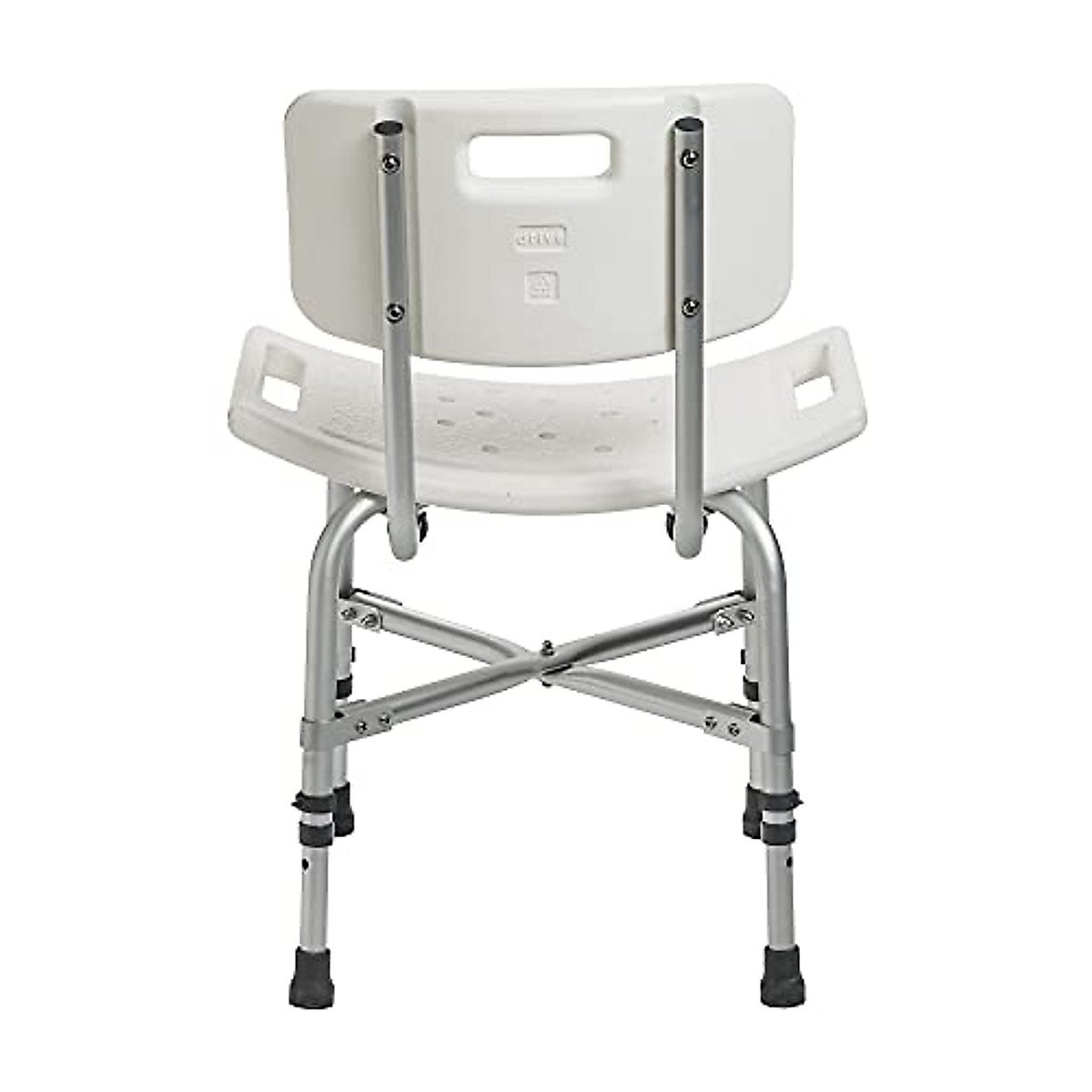 Drive Medical 12021KD-1 Bariatric Heavy Duty Bathroom Bench with Back, Gray