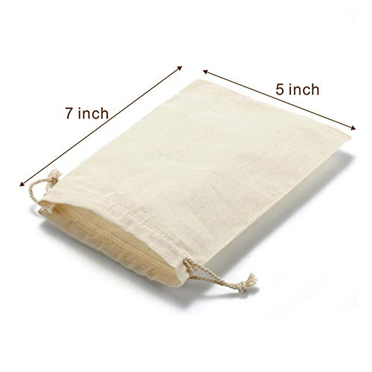 DRQ Muslin Bags Drawstring Cotton Bags, Organic Cotton Fabric Bags -Mix Size 30Pcs 5x7 in And 20 Pcs 4 by 6 Inch Party Favor Bags,Sachet Bag,Cloth Bags