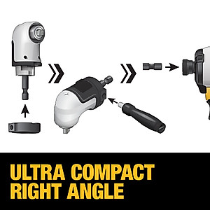 DEWALT FLEXTORQ Right Angle Drive Attachment, 3/8 Inch (DWAMRA38FT)