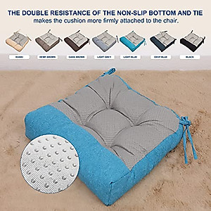 sutailocus rocking chair cushion Anti-slip tufting rocking chair cushions indoor/outdoor,Removable Set of Upper and Lower adirondack chair cushion,for nursery/high back chair （Tie fixing） (Light Blue)