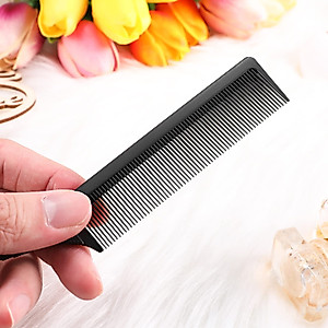 3 Packs Rat Tail Comb Steel Pin Rat Tail Carbon Fiber Heat Resistant Teasing Combs with Stainless Steel Pintail (Black)