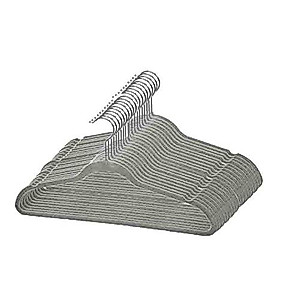 Home Basics Flocked Suit Hanger (25 Pack), Grey