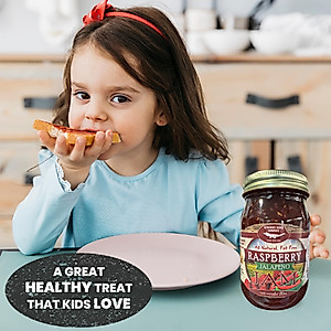Newport Jerky Company All Natural Gourmet Raspberry Jalapeno Jam | Classic Spread for Burgers, Sandwiches, Toast, Cream Cheese, Charcuterie | Made in the USA! | Large Re-Usable 20 oz Glass Jar | FAT FREE, GLUTEN FREE & ALL NATURAL