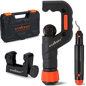 HORUSDY Pipe Cutter | Tubing Cutter 3/16" - 2"O.D | Mini Tubing Cutter 1/8" - 7/8" | Copper Pipe Cutter Tool with Deburring Tool, Copper Cutter, for Copper, and Thin Stainless Steel Tube