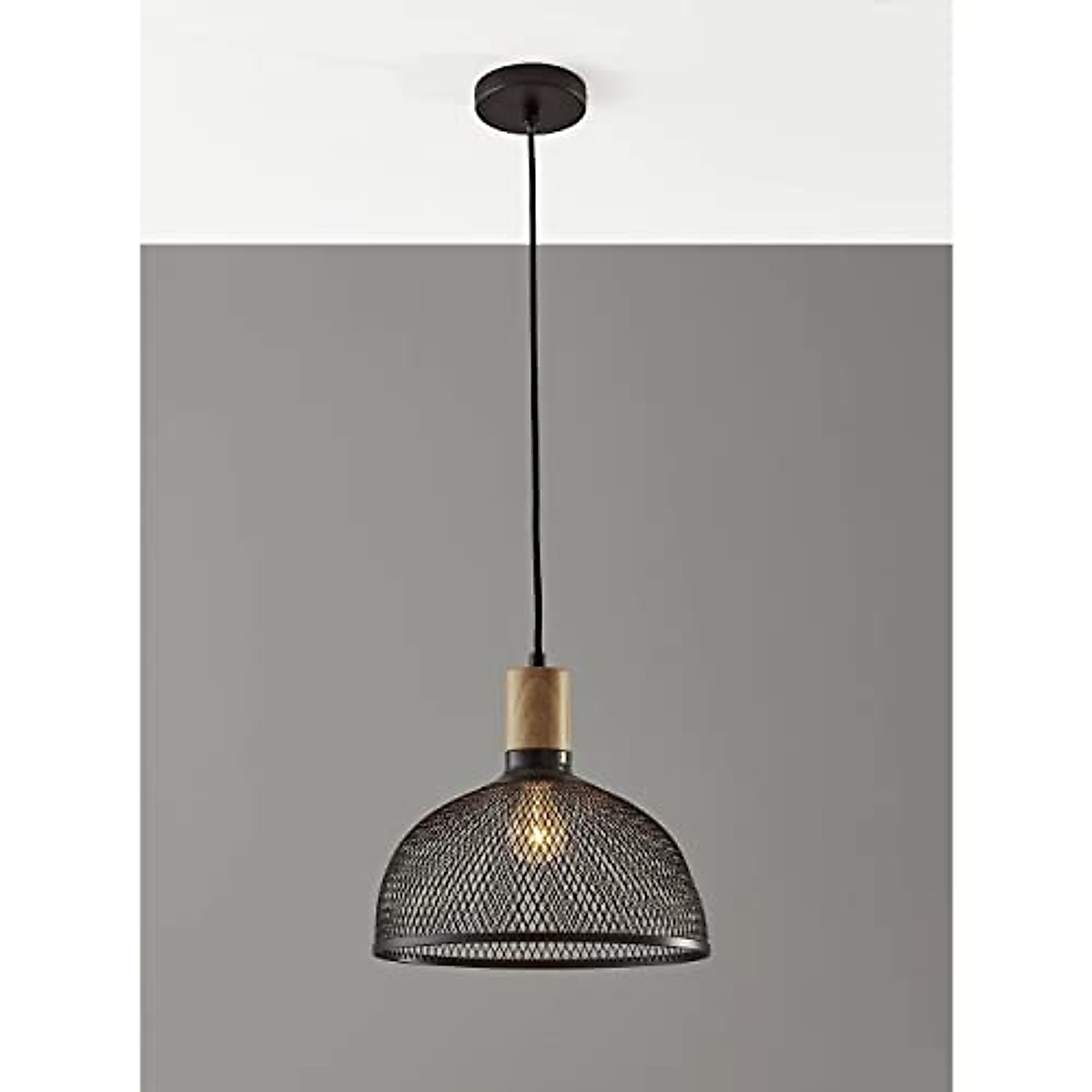 Adesso Home 6268-01 Transitional One Light Pendant from Dale Collection in Black Finish, 13.25 inches