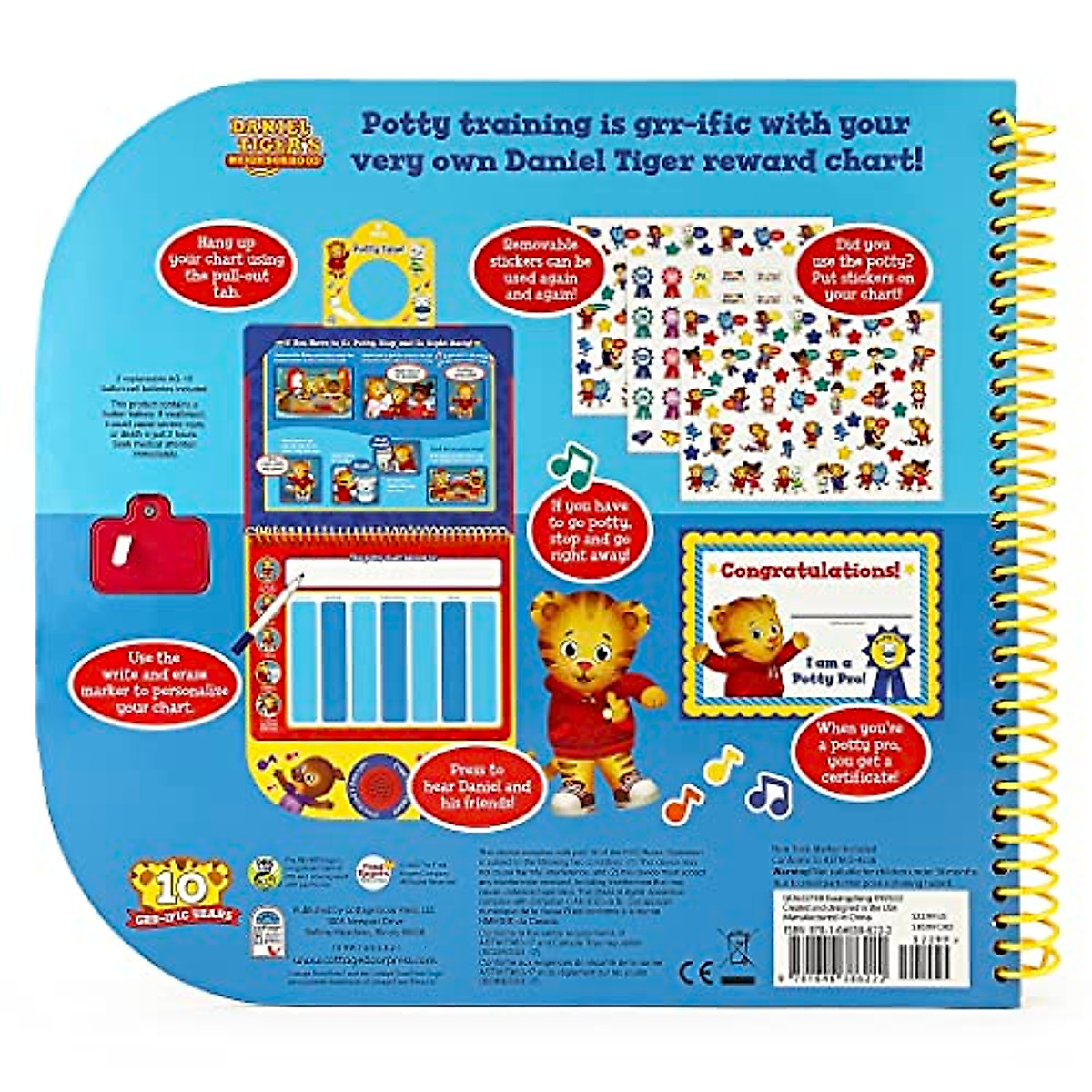 Daniel Tiger Potty Training Reward Chart, Potty Time With Daniel! Workbook Includes Stories, Activities, Stickers, and Sound Button! (Daniel Tiger's Neighborhood)