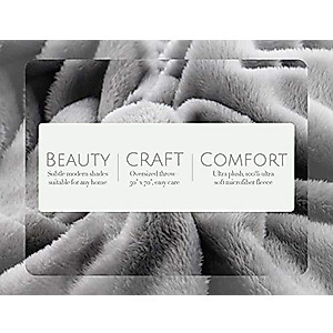 THE FIREFLY COLLECTION Ultra Plush Throw Blanket, 50 x 70 Inches, Granite Grey – Use as Your Couch Throw Blanket or Comfy Chair Blanket Throw – A Perfect Fluffy Blanket for Home and Travel
