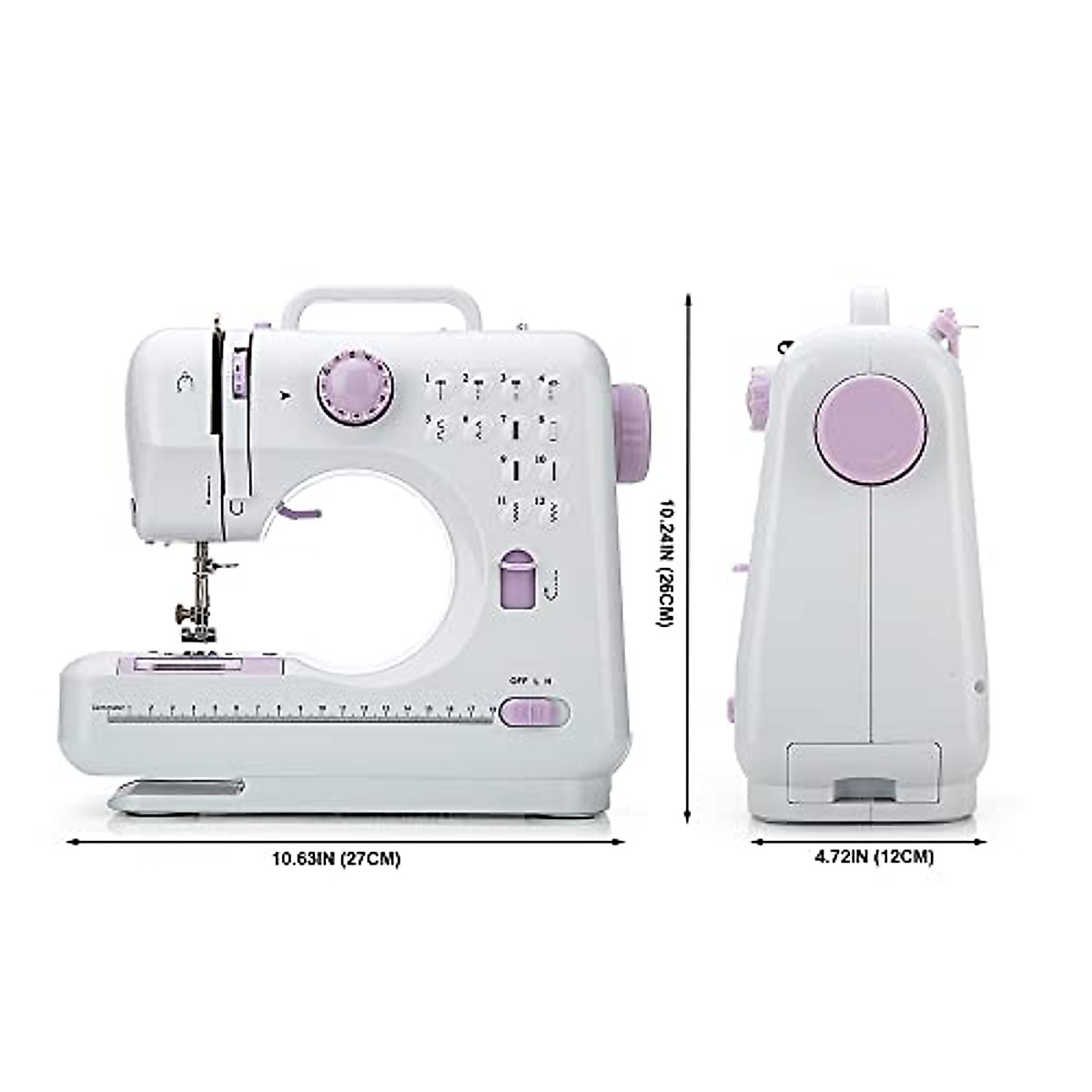 Galadim Mini Sewing Machine (Including Extension Table and Sewing Supplies Set) - Small Electric Overlock Sewing Machines with 2 Speed 12 Built-in Stitch Patterns – GD-015-CD