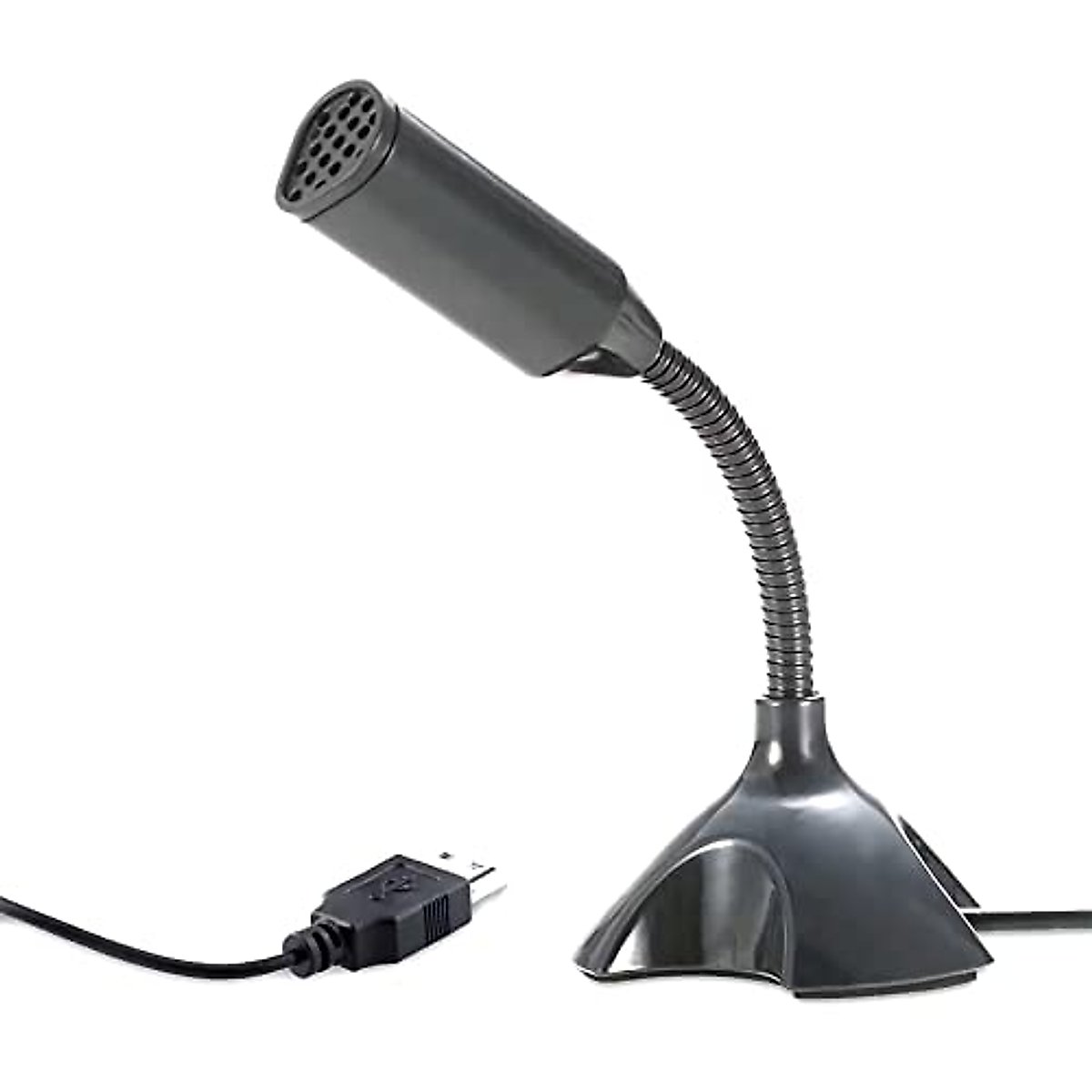 Mini USB Microphone for Desktop Computer and Laptop,Portable USB Condenser Mic With Adjustable Stand,Compatible with PC/Mac,Plug & Play,Ideal for Meeting,Online Class,Games,Remote work(Black)