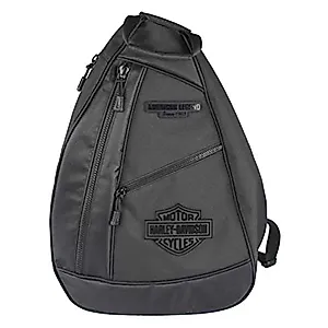 Harley-Davidson Rubber Patch Black Bar & Shield Sling Backpack BP2069S-BLKBLK