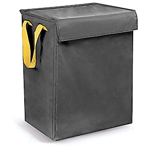 Laundry Basket,Collapsible Tall Large Dirty Clothes Laundry Hamper,Organizer Storage Bins with Carry Handles,Large Dirty Clothes Hamper For Bedroom Clothes Toys Storage with Support Stick,Lid,75L