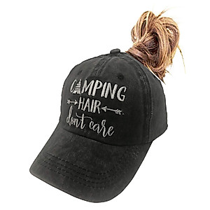 HHNLB Unisex Camping Hair Don t Care 1 Vintage Jeans Baseball Cap Classic Cotton Dad Hat Adjustable Plain Cap