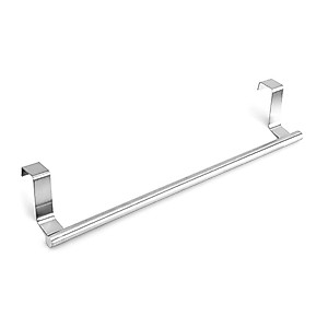DGFJY Bathroom Towel Robe Rack Stainless Steel Towel Bar Kitchen Dish Cloths Hanger Home Door Hanging Holder Rustproof Over The Door Towel Rack, white, Silver
