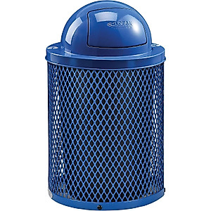 Global Industrial 32 Gallon Thermoplastic Mesh Recycling Receptacle w/Dome Lid, Blue