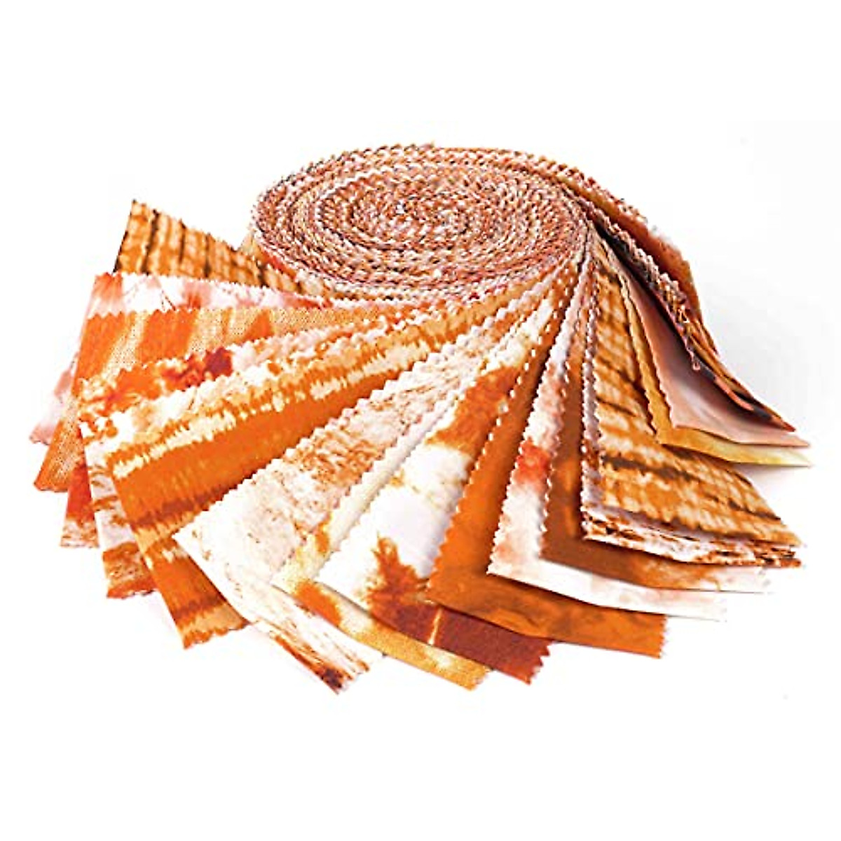Soimoi 40Pcs Tie Dye Print Cotton Precut Fabrics for Quilting Craft Strips 2.5x42inches Jelly Roll - Orange