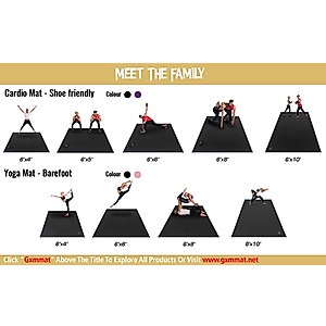 Gxmmat Large Exercise Mat 6'x4'x7mm, Thick Workout Mats for Home Gym Flooring, Extra Wide Non-Slip Durable Cardio Mat, High Density, Shoe Friendly, Perfect for Plyo, MMA, Jump Rope, Stretch, Fitness