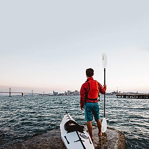 WOOWAVE Kayak Paddles Adjustable 91.3 inch/231cm Aluminum Shaft and Reinforced Fiberglass Blades,Lightweight Kayak Paddle for Kayaking Boating Oar with a Premium Paddle Leash (White)