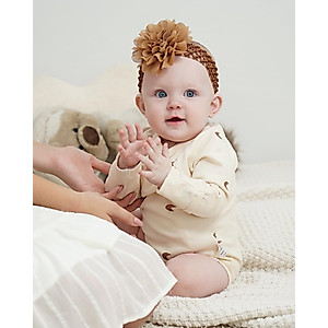 jollybows 18pcs Baby Girls Headband Chiffon Flower Soft Stretchy Hair Band Hair Accessories for Baby Girls Newborns Infants Toddlers and Kids