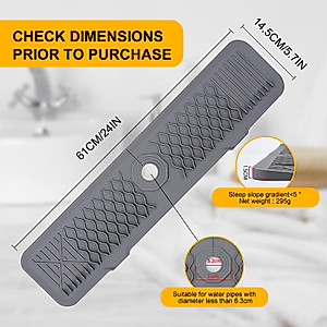 Kitchen Sink Splash Guard,24 inch Silicone Sink Faucet Mat, Sink Draining Pad Behind Faucet, Kitchen Sink Accessories,Faucet Absorbent Mat, Bathroom Faucet Water Catcher Mat For Laundry Room