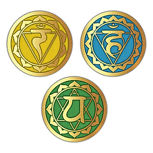 Seven Chakra Wall Stickers - (Set of 7) 6" Large Round Vinyl Decals for Yoga Meditation Room Art Decor