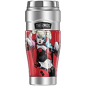 THERMOS Batman Harley Quinn Character, STAINLESS KING Stainless Steel Travel Tumbler, Vacuum insulated & Double Wall, 16oz