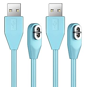 2Pack Replacement Charging Cable for AfterShokz Aeropex AS800 & Shokz OpenRun Pro & OpenRun & OpenRun Mini & OpenComm, Magnetic USB Charger Cord for AfterShokz Aeropex Bone Conduction Headphones, Blue