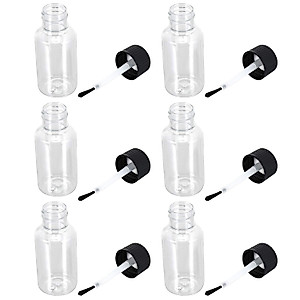 YuanHolumid 4Pcs Clear 20ml Empty Refillable Nail Polish Bottles Transparent Glass Nail Varnish Bottles Containers with Brush Cap for Nail Art Nail Polish Nail Art and Polish Foot, Hand and Nail Care