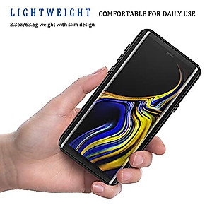 Lanhiem for Galaxy Note 9 Phone Case, IP68 Waterproof Dustproof Shockproof Case with Built-in Screen Protector, Full Body Underwater Protective Clear Cover for Samsung Galaxy Note 9, Black