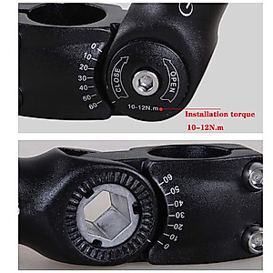 LYYCX 25.4mm / 31.8mm Road Bike Handlebar Stem 28.6mm Aluminum Alloy 0-60 Degree Adjustable Black 90mm / 110mm (Size : 25.4x90MM)