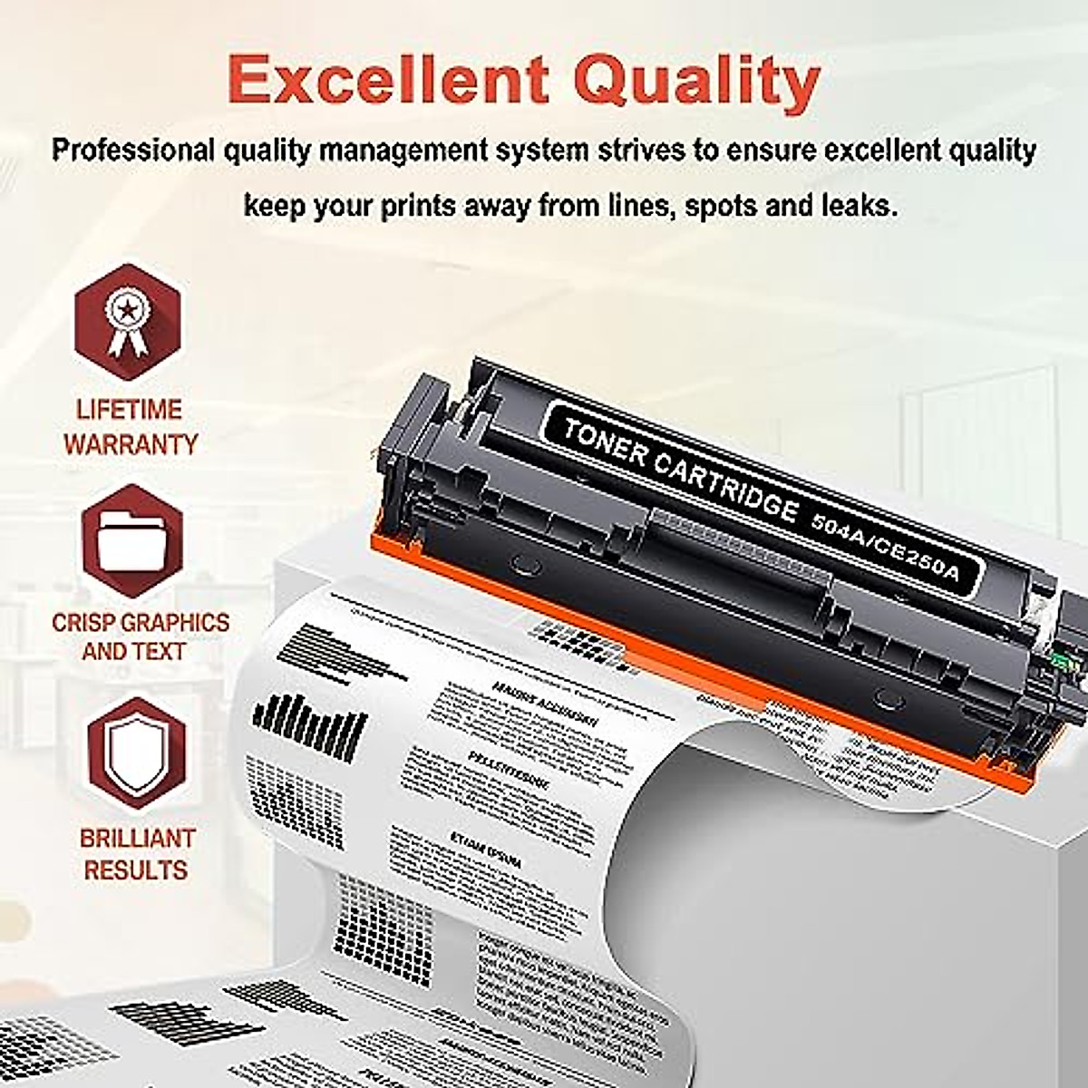 504A Black Toner Cartridge (with Chip), CE250A High Capacity Toner Cartridge, Compatible Replacement for CP3525N CP3525 CP3525X CP3525DN CM3530 MFP CM3530FS MFP Printer.(2 Pack/ Black )