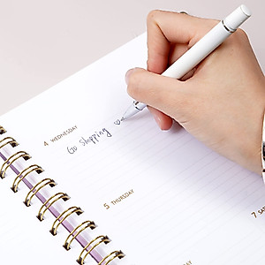 2022-2023 Hardcover Daily Planner Yearly Monthly Agenda Planner Strong Twin-Wire Binding Weekly Organizer for College Students Women Men to Do List Cute Organizer Planner, Purple Small