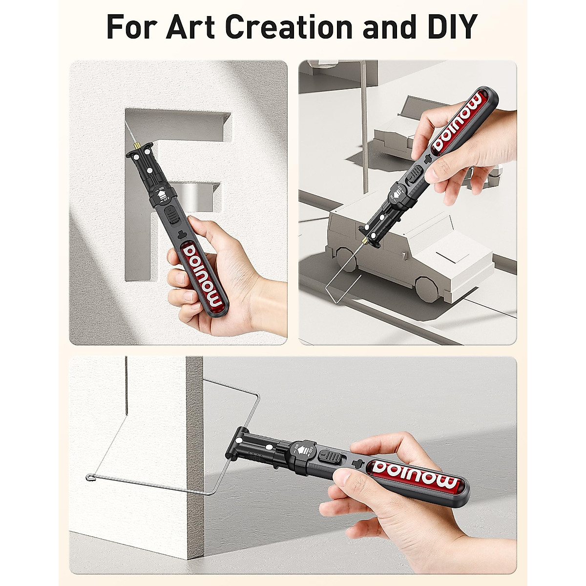 DOINOW 6 in 1 Cordless Hot Wire Foam Cutter Kit, Upgraded Hot Knife Foam Cutter, LED Light & USB-C Charging, 1022℉ Foam Cutter Tool for Small Project, Styrofoam Carving, Crafting