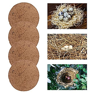 balacoo 10Pcs Bird Nesting Pads Natural Fiber Parrots Breeding Nests Bird Eggs Mat Provides Warm Hut Material Comfortable Bedding for Birds Pigeons Chicken 21cm