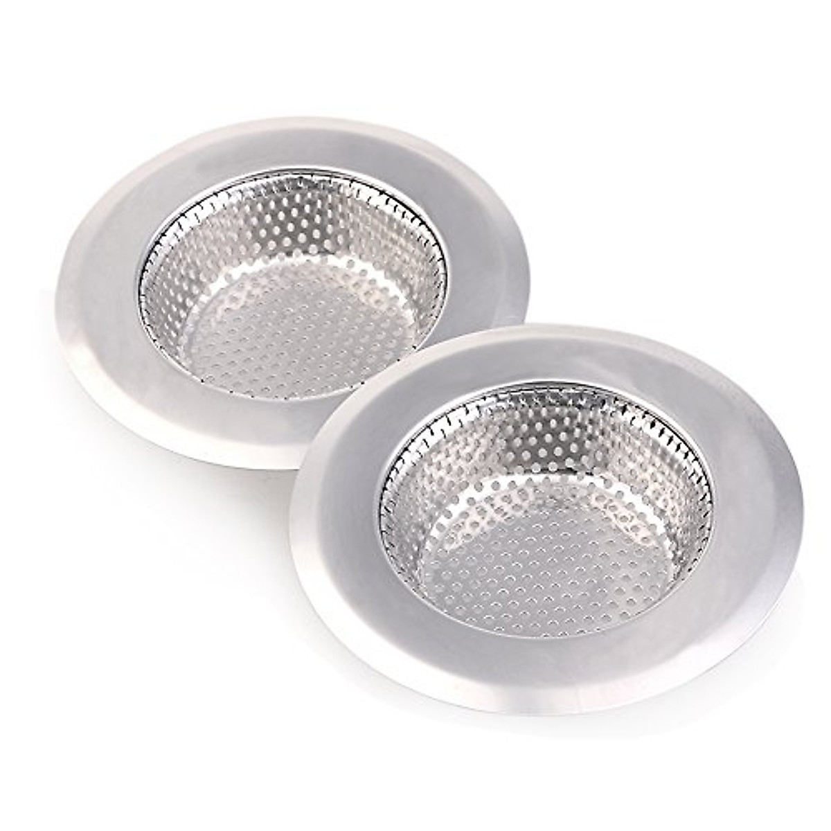 NHSUNRAY 2pcs Stainless Steel Kitchen Sink Strainer Heavy-Duty Drain Filter Fit for Drain Filter for Kitchen Bathroom Basin Laundry Stop Hair Disposal Waste