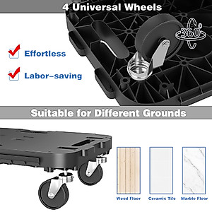 Goplus Moving Dolly, Heavy Duty Furniture Rolling Mover with 4 Wheels for Piano Heavy Items Appliance, Interlocking System, 660 lbs Weight Capacity, 19” x 11” (L x W) (1)