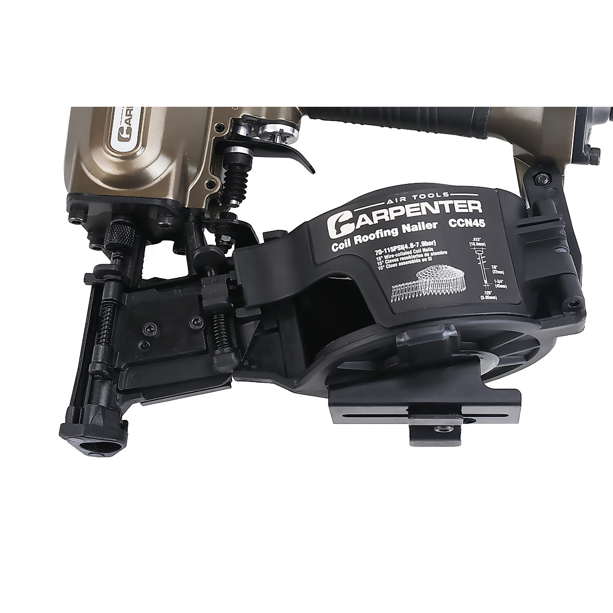 Carpenter Air Tools CCN45 7/8" To 1 3/4" 15° Pneumatic Coil Roofing Nailer