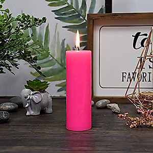 Zest Candle Pillar Candle, 2 by 6-Inch, Hot Pink