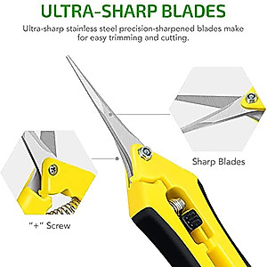 iPower 1.35 Gallon Lawn Garden Pump Sprayer Adjustable Shoulder Strap, Pressure Relief Valve, with 6.5 Inch Hand Pruner Combo, Stainless Steel Blades, Spray Bottle & Yellow, Yellow