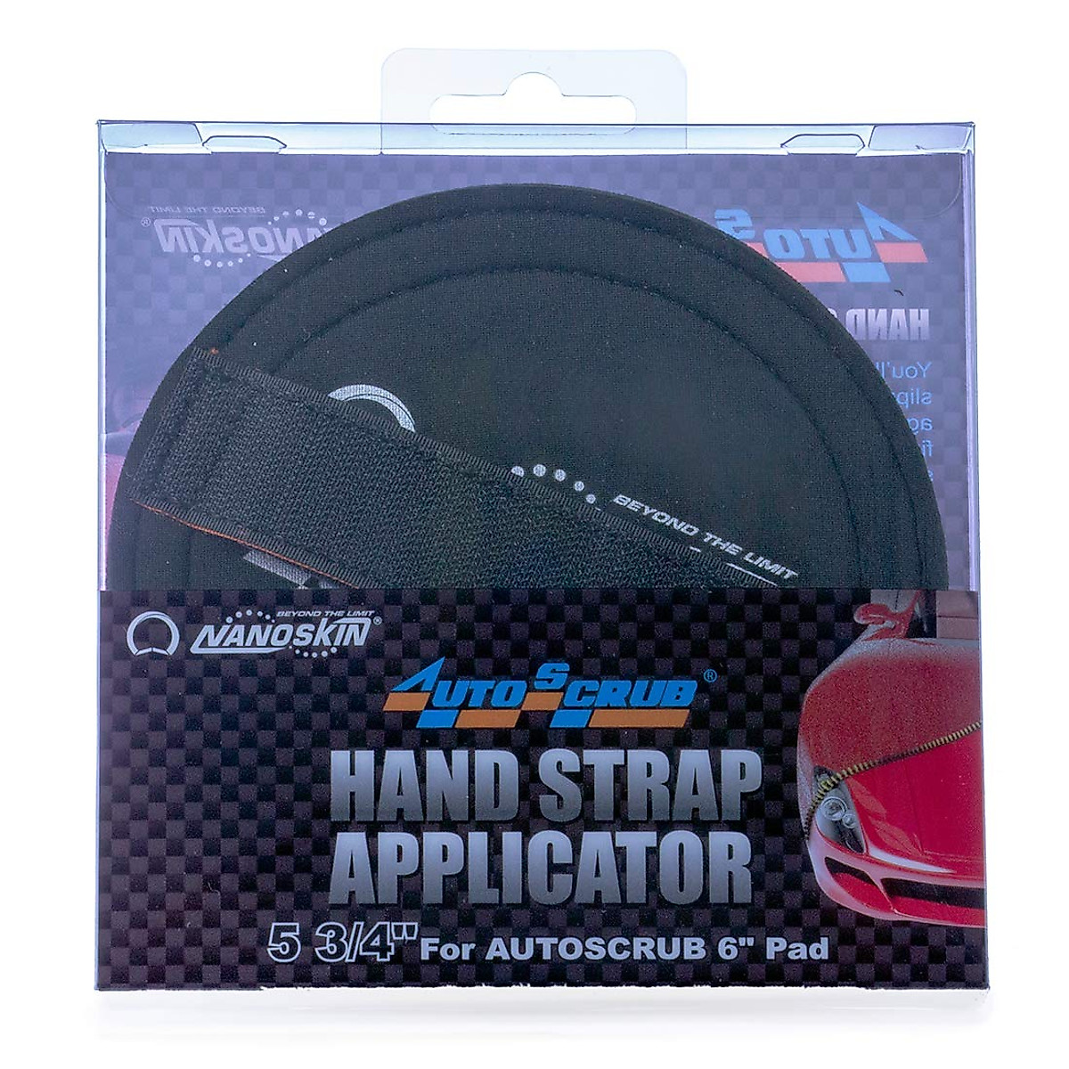 Nanoskin 5-3/4" Hand Strap Applicator for 6" AUTOSCRUB Foam Pad [AS-007], Black