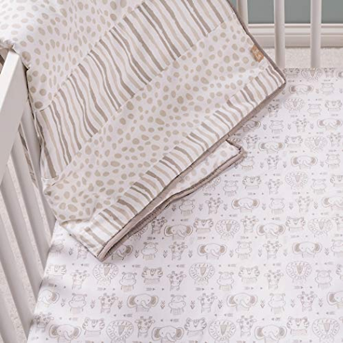 Trend Lab Sidney 3 Piece Crib Bedding Set, Can Be Used As A Blanket Or A Playmat for Tummy Time, Includes Quilt, Fitted Crib Sheet and Skirt