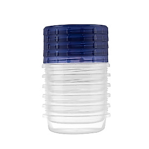 [8 Oz 10 Pack] Twist Top Food Soup Storage Containers with Screw On Lids Reusable Plastic Freezer Container leakproof, Airtight, Stackable, Microwave Safe BPA Free