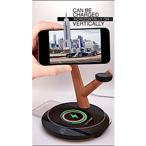 Tree Design Wireless Charger, 4 in 1 Qi Charging Station Stand for Multiple Devices, Charging Station for iPhone 15 14 13 12 Series, Apple Watch Ultra/SE/9/8/7/6/5/4/3/2 and AirPods (White)