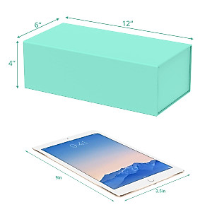 MONDEPAC Gift Box 12" x 6" x 4" with Magnetic Closure Lid Gift Box for Presents,Bridesmaid Gifts Box, Magnetic Gift Box for Gifts,Birthday Gift Box,Magnetic Gift Box for Wrapping Gifts (Sky Blue)