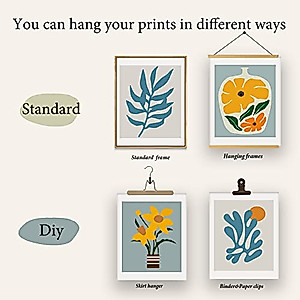 Zzuyi Set of 6 Matisse Canvas Wall Art Poster, Matisse Blue Yellow Floral Plant Abstract Shapes Illustrations, Abstract Minimalist Wall Art Posters , Sunflower Canvas Paintings Pictures for Bedroom, Living Room Wall Decor - 8''x10''x6 Pcs Unframed